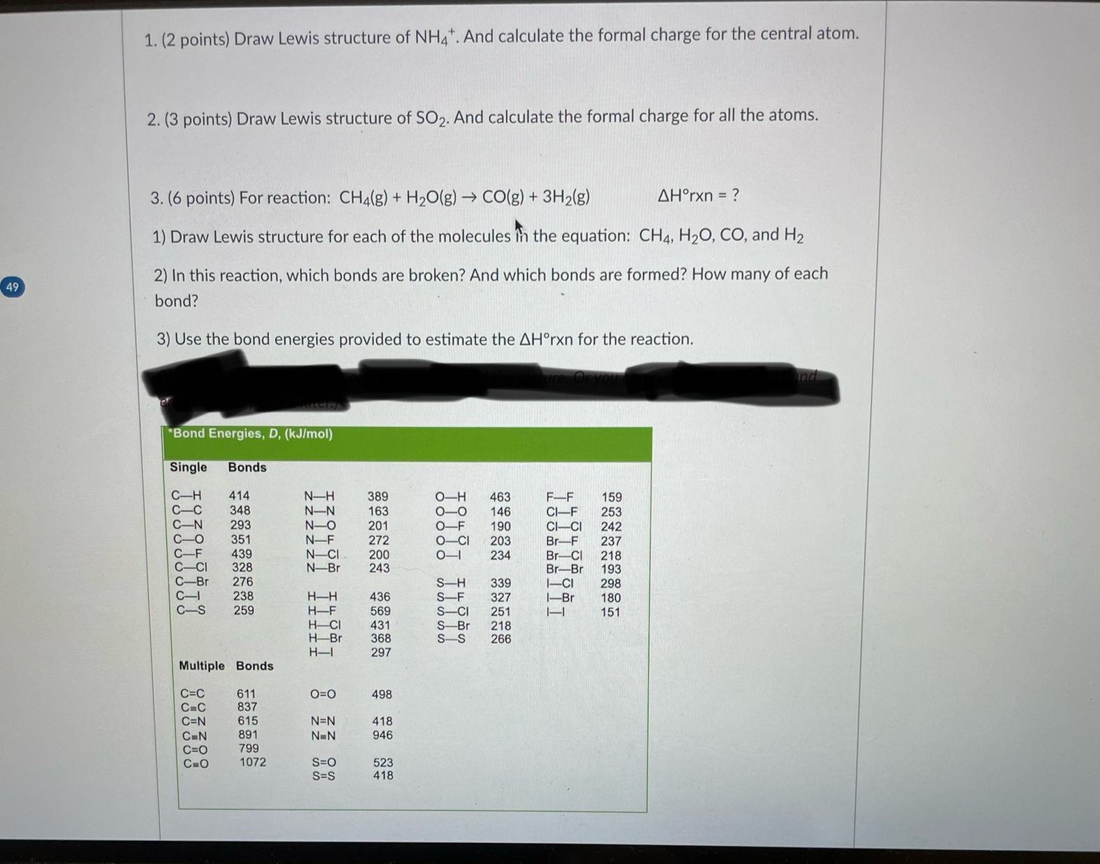 Solved (2 ﻿points) ﻿Draw Lewis structure of NH4+. ﻿And | Chegg.com