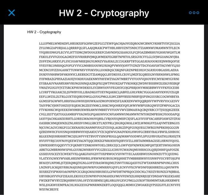 Solved HW 2 - Cryptography 1. Decrypt (with code) using | Chegg.com