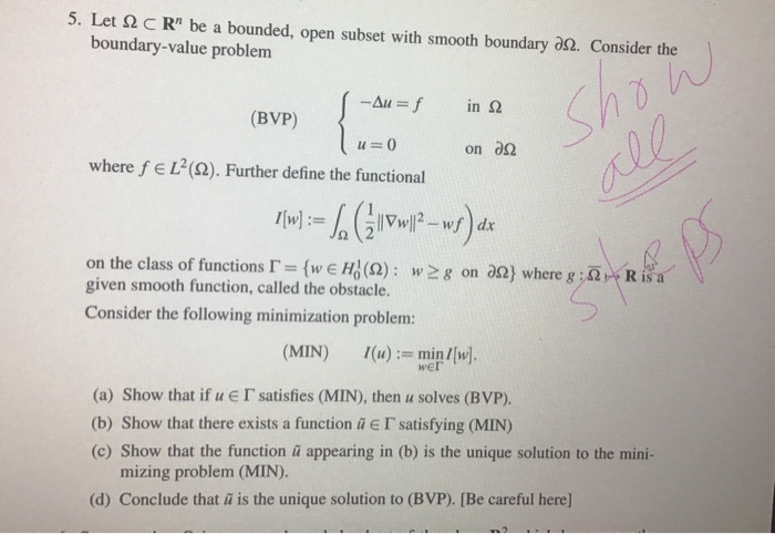 5. Let 2 C R" be a bounded, open subset with smooth | Chegg.com