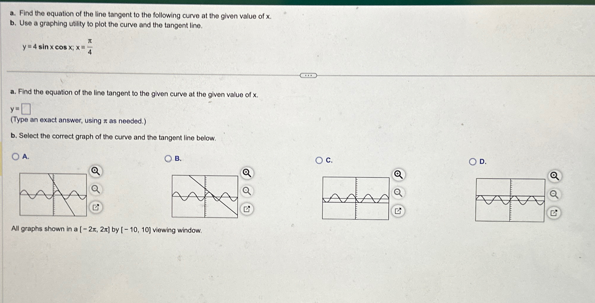 Solved a. ﻿Find the equation of the line tangent to the | Chegg.com