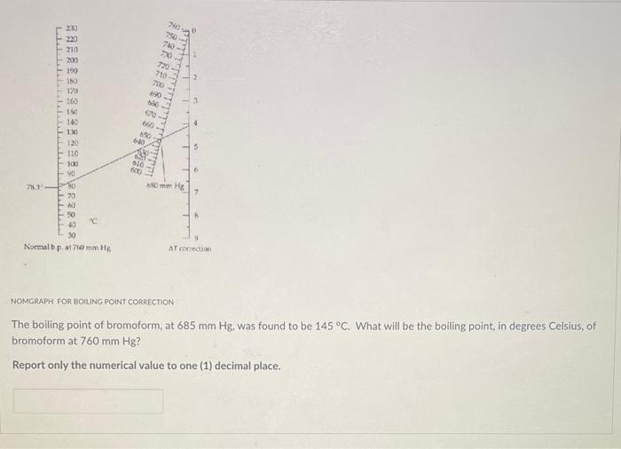 Solved NOMGRAPH FOR BOIUNG POINT CORRECTION The boiling | Chegg.com