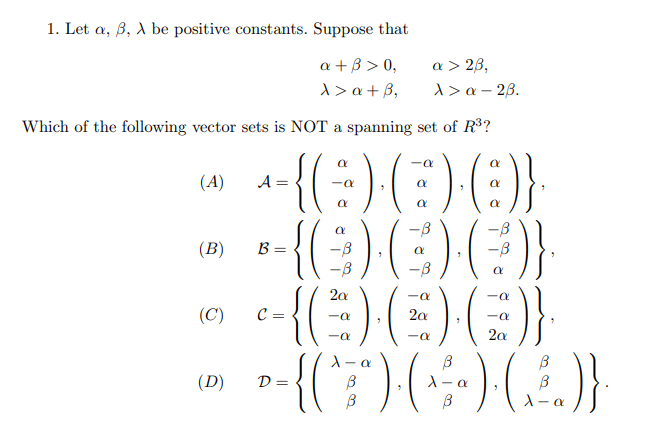 Solved Let α,β,λ ﻿be positive constants. Suppose | Chegg.com