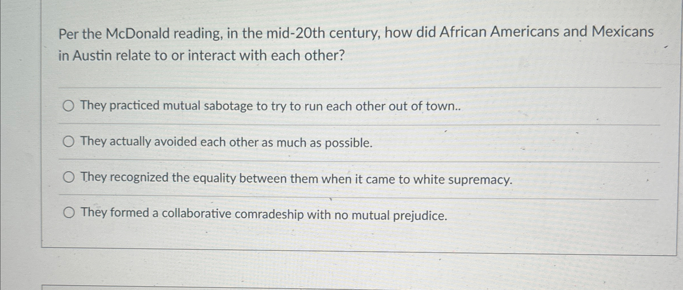 Solved Per the McDonald reading, in the mid-20th century, | Chegg.com