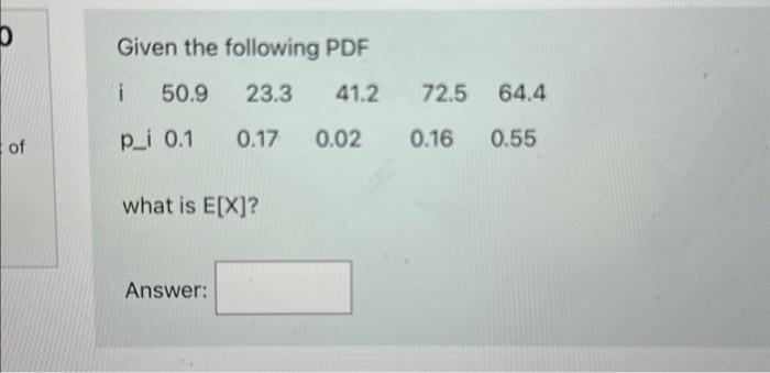 Solved Given the following PDF | Chegg.com