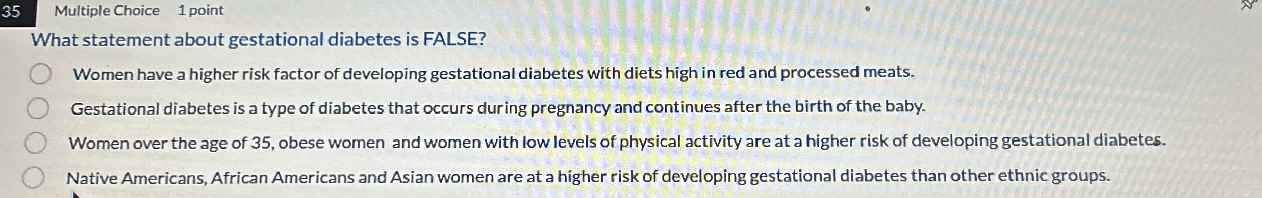 Solved 35Multiple Choice1 ﻿pointWhat statement about | Chegg.com