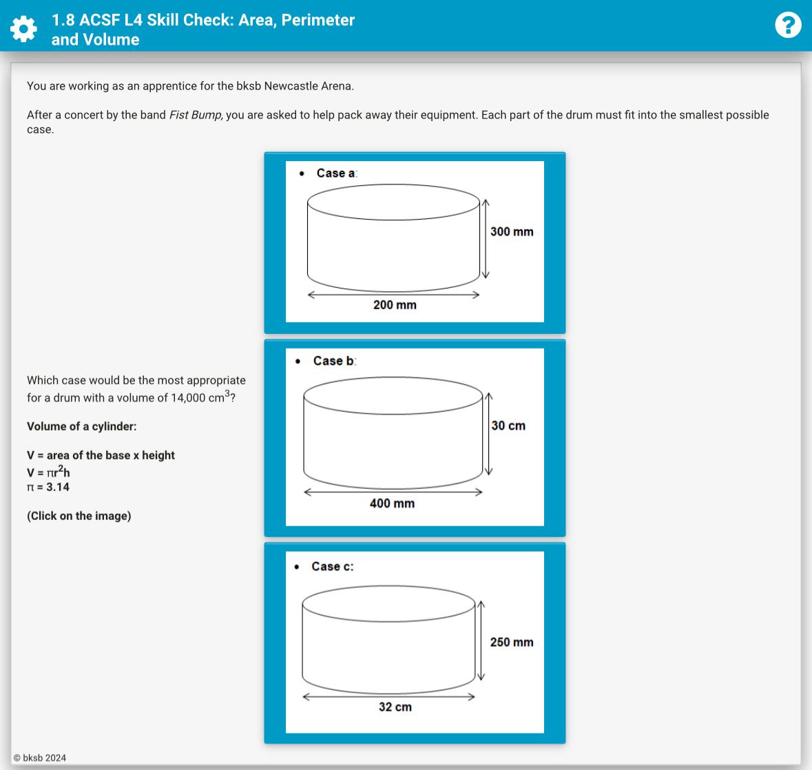 Solved 1.8 ﻿ACSF L4 ﻿Skill Check: Area, Perimeter and | Chegg.com