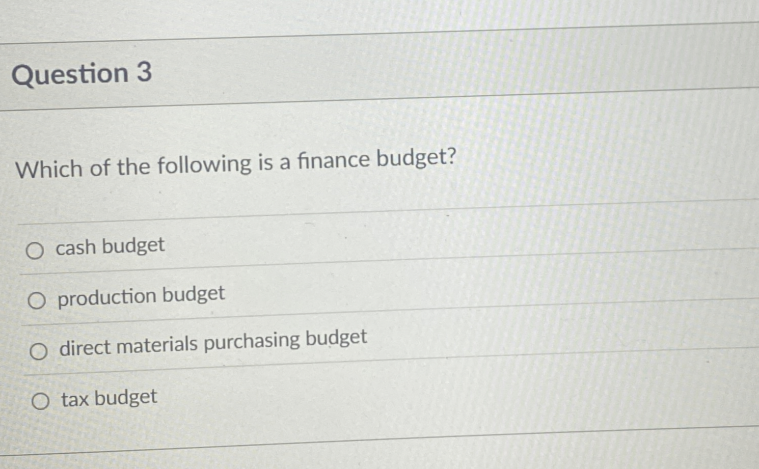 Solved Question 3Which of the following is a finance | Chegg.com