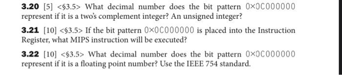 Solved 3.20 [5] What decimal number does the bit | Chegg.com