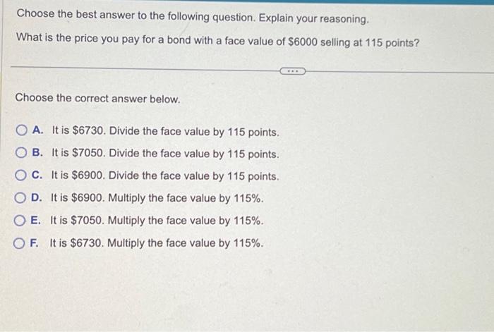 Solved Choose the best answer to the following question. | Chegg.com