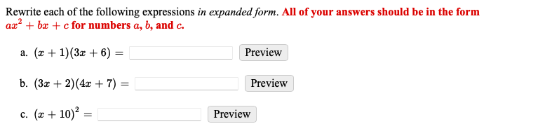 Solved Rewrite each of the following expressions in expanded | Chegg.com