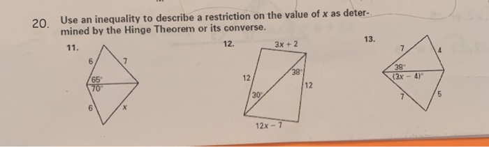 Solved Use an inequality to describe a restriction on the | Chegg.com