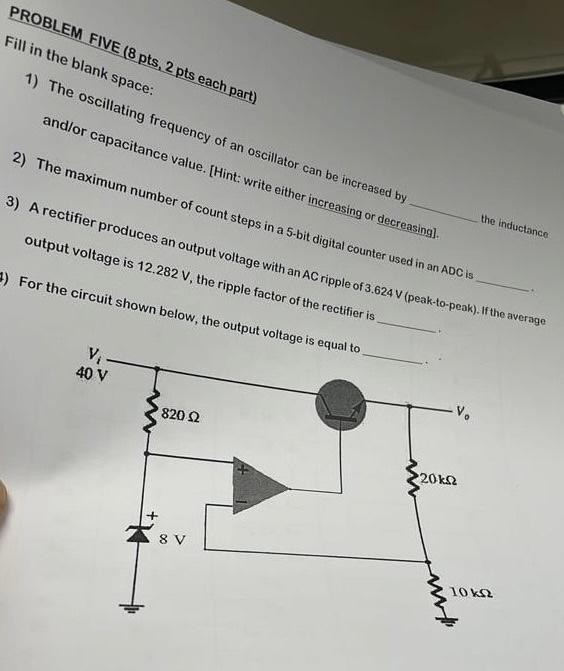 Solved 1) The oscillating frequency of an oscillator Can be | Chegg.com