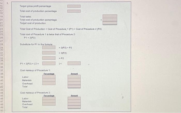 Solved Target gross proft percentage Tolal cost of | Chegg.com