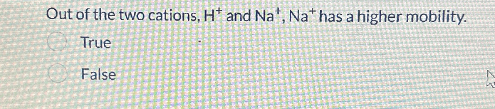 Solved Out of the two cations, H+and Na+,Na+has a higher | Chegg.com