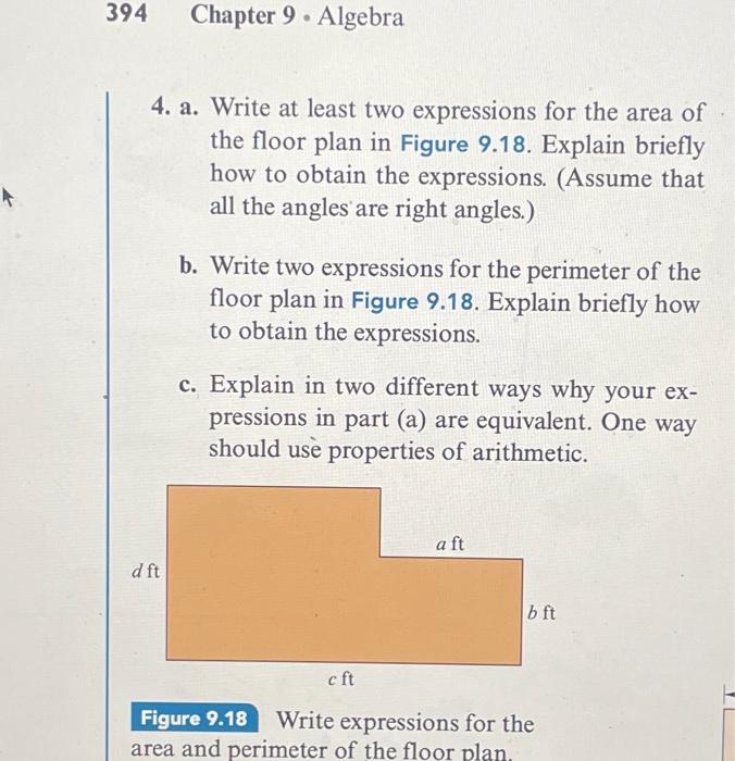 Solved 4. a. Write at least two expressions for the area of | Chegg.com
