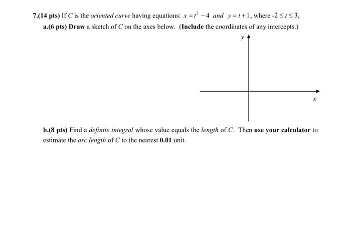 Solved 7.(14 pts) If C is the oriented curve having | Chegg.com