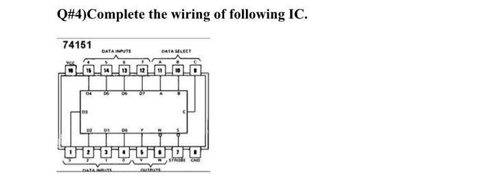 Solved Q#4)Complete the wiring of following IC. 74151 DATA | Chegg.com