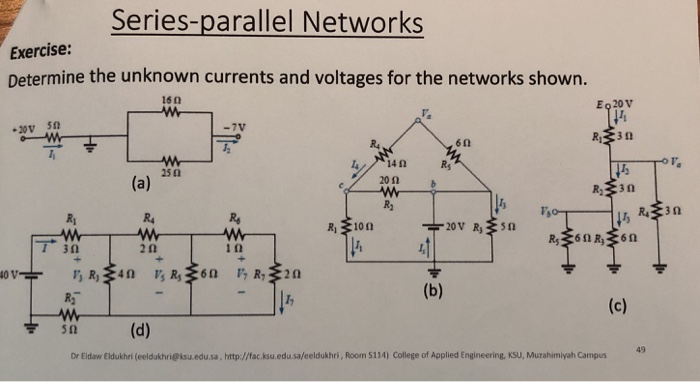 Solved Series-parallel Networks Exercise: Determine the | Chegg.com