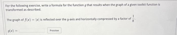 Solved For the following exercise, write a formula for the | Chegg.com