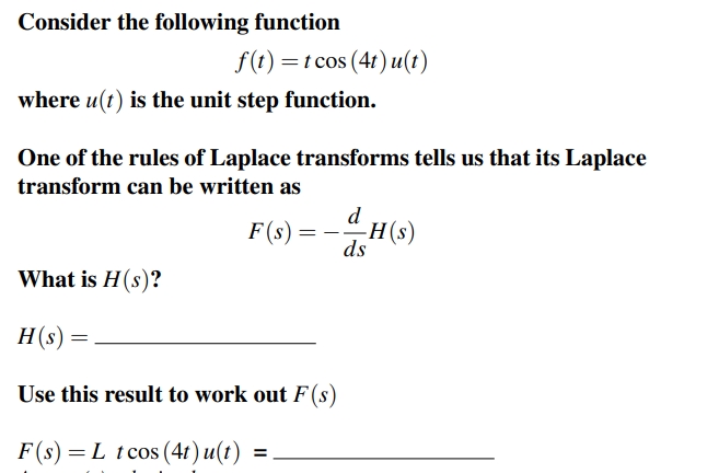 Solved Consider the following functionf(t)=tcos(4t)u(t)where | Chegg.com