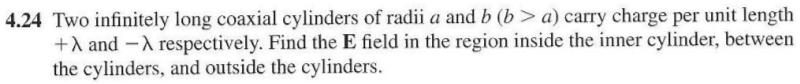 Solved Two infinitely long coaxial cylinders of radii a and | Chegg.com