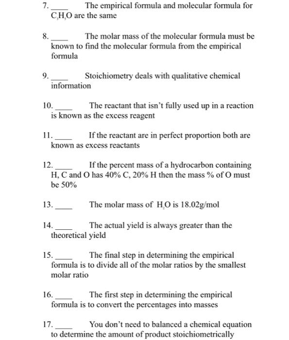 Solved 7. The empirical formula and molecular formula for | Chegg.com
