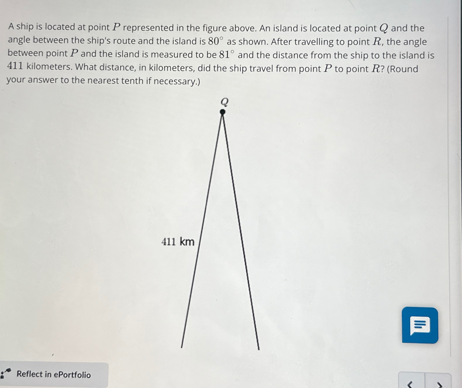 Solved A ship is located at point P ﻿represented in the | Chegg.com
