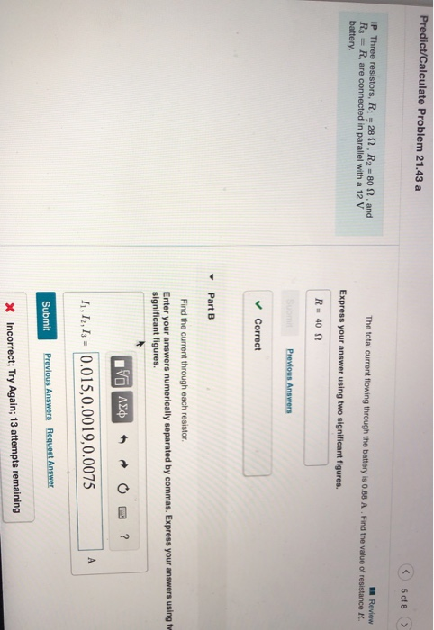 Solved Predict/Calculate Problem 21.43 a ( 5 of 8 IP Three | Chegg.com