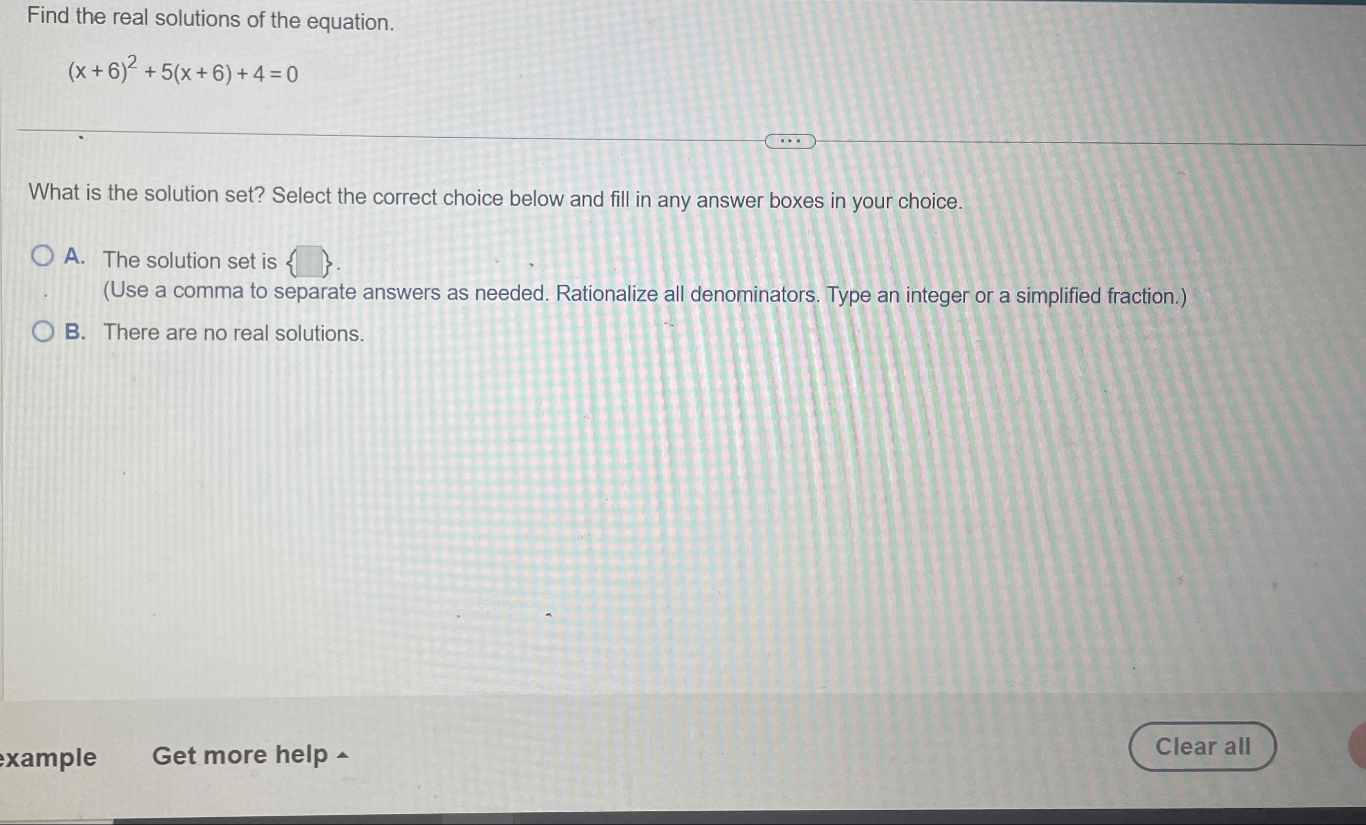 Solved Find the real solutions of the | Chegg.com