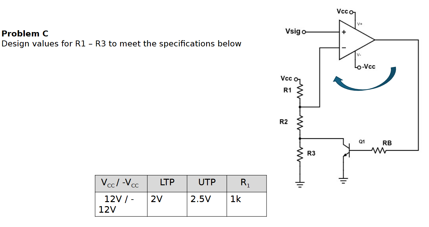 Solved Problem CDesign values for R1 - ﻿R3 ﻿to meet the | Chegg.com