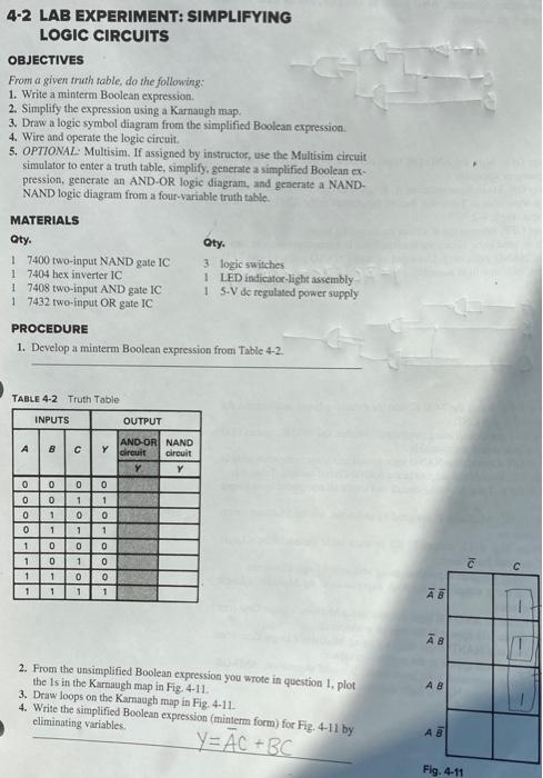 Solved please complete #1 to develop a minterm Boolean | Chegg.com