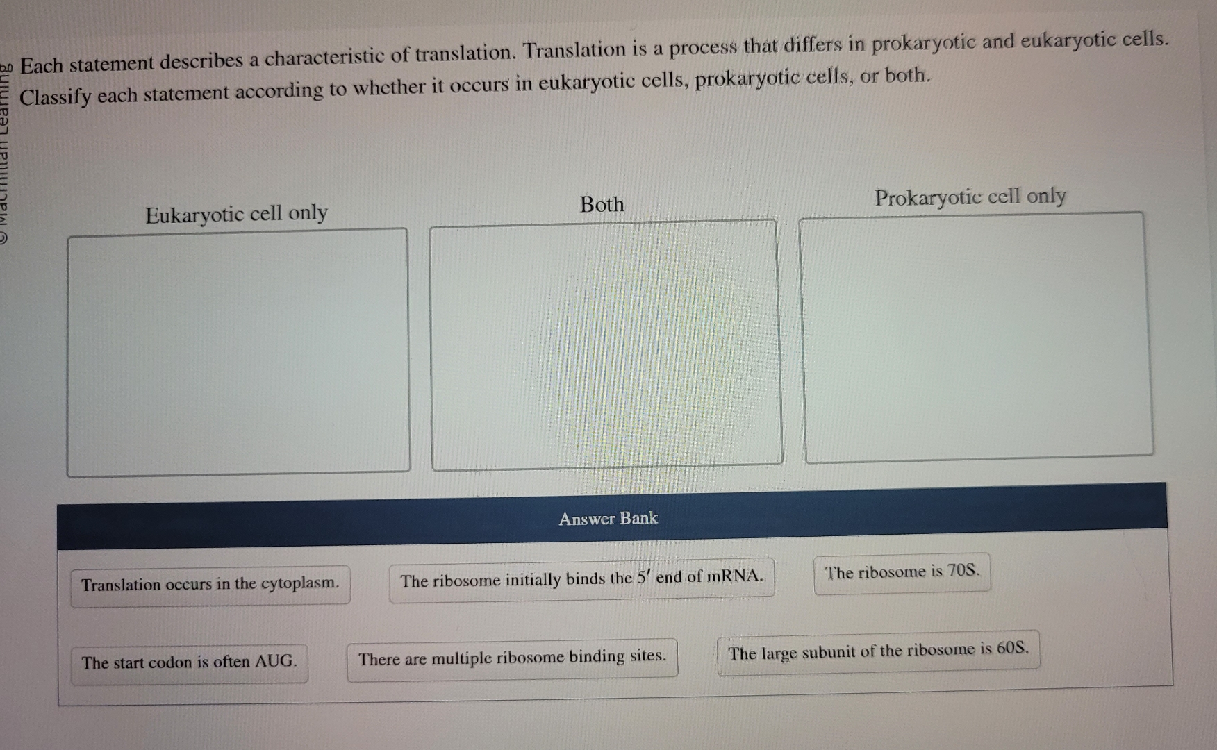 Solved Each statement describes a characteristic of | Chegg.com