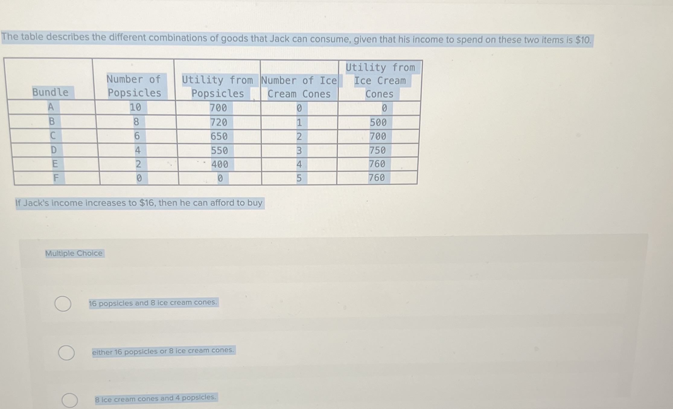 Solved The table describes the different combinations of | Chegg.com