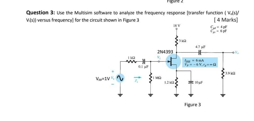 Solved Question 3: Use the Multisim software to analyze the | Chegg.com