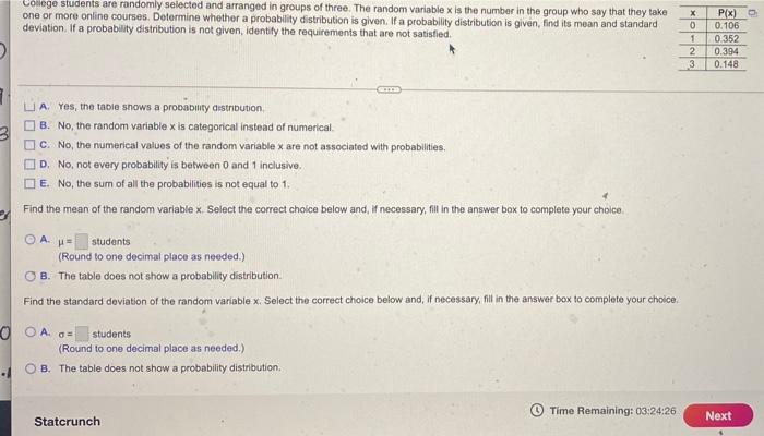 Solved College students are randomly selected and arranged | Chegg.com