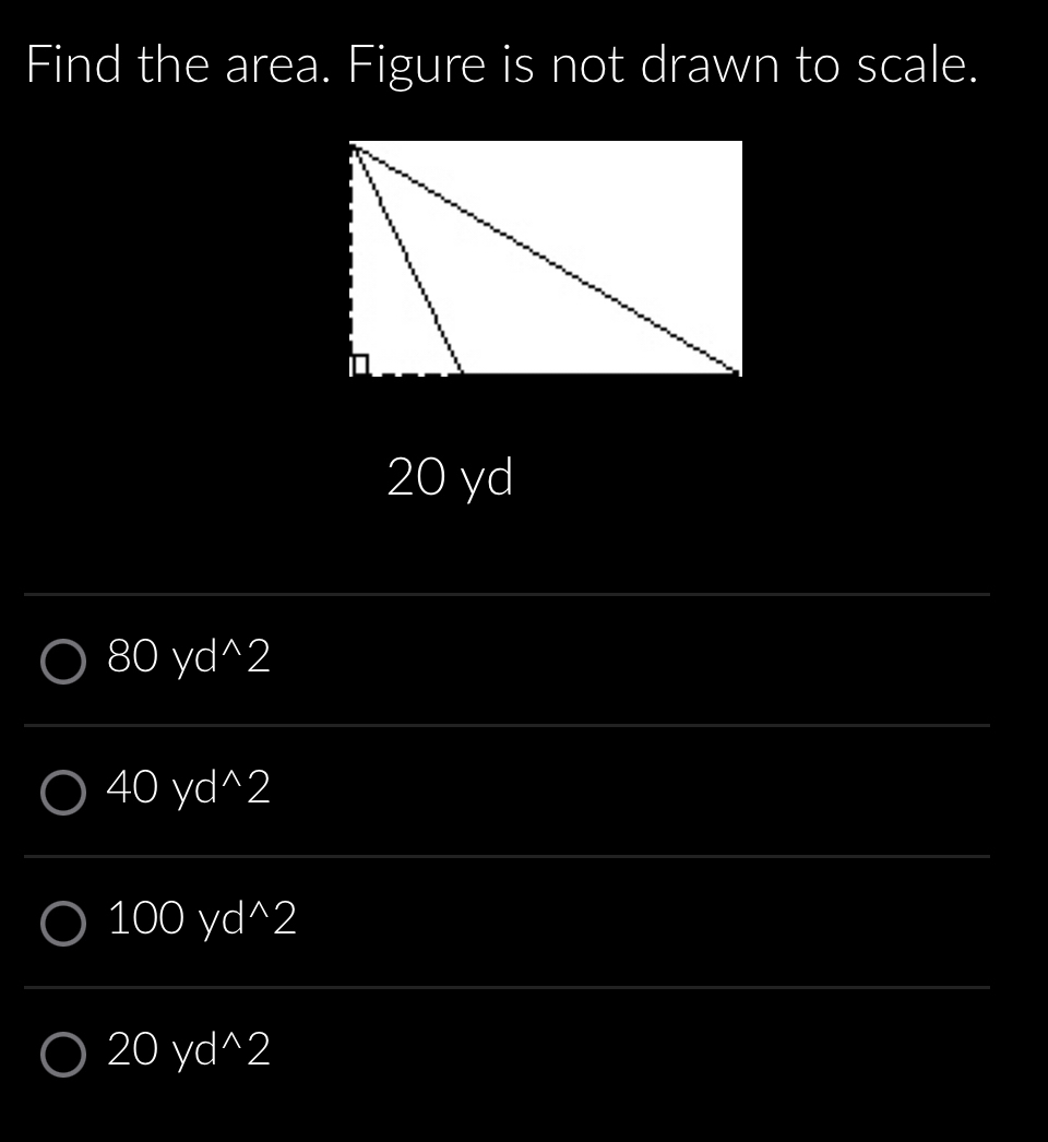 Find the area. Figure is not drawn to scale.20 | Chegg.com