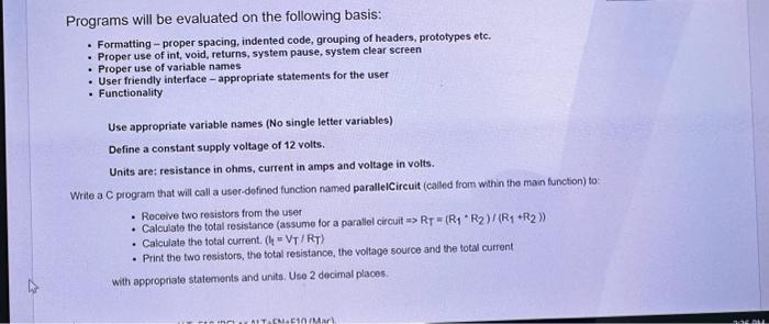 Solved Programs will be evaluated on the following basis: - | Chegg.com