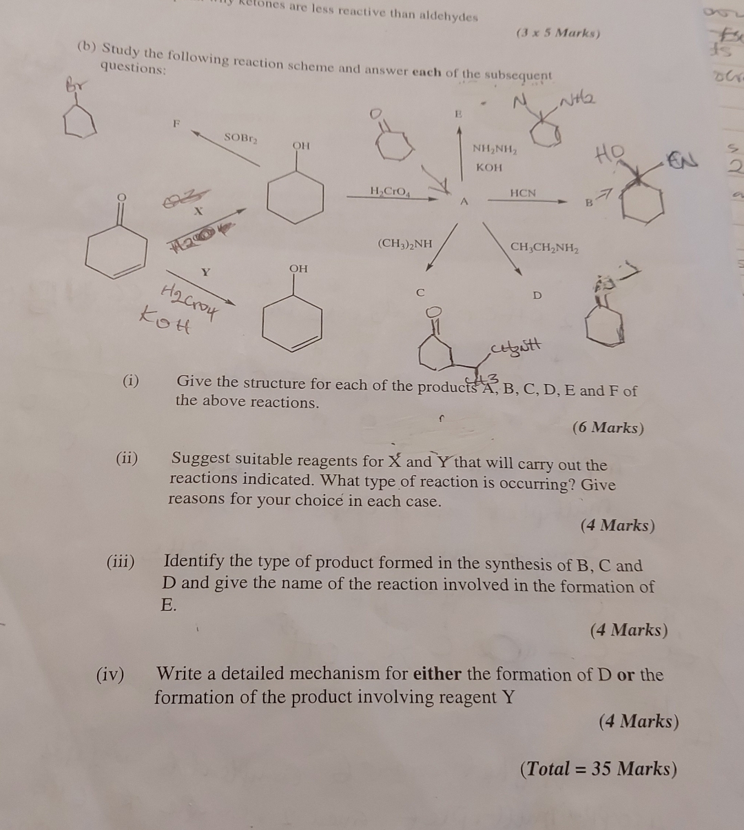 Solved ketones are less reactive than aldehydes(3 ×5 | Chegg.com
