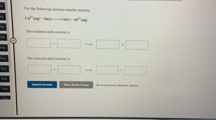 Solved 49 For the following electron-transfer reaction: eg | Chegg.com