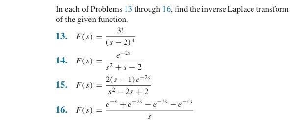 Solved In each of Problems 13 through 16, find the inverse | Chegg.com