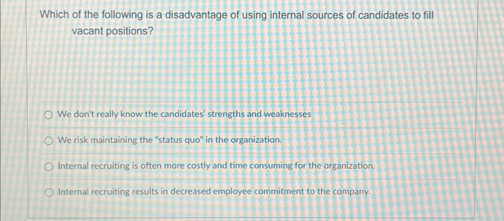 Solved Which of the following is a disadvantage of using | Chegg.com