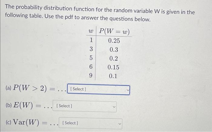 Solved The probability distribution function for the random | Chegg.com
