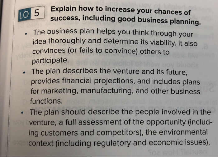 Solved LO 5 Explain how to increase your chances of success, | Chegg.com