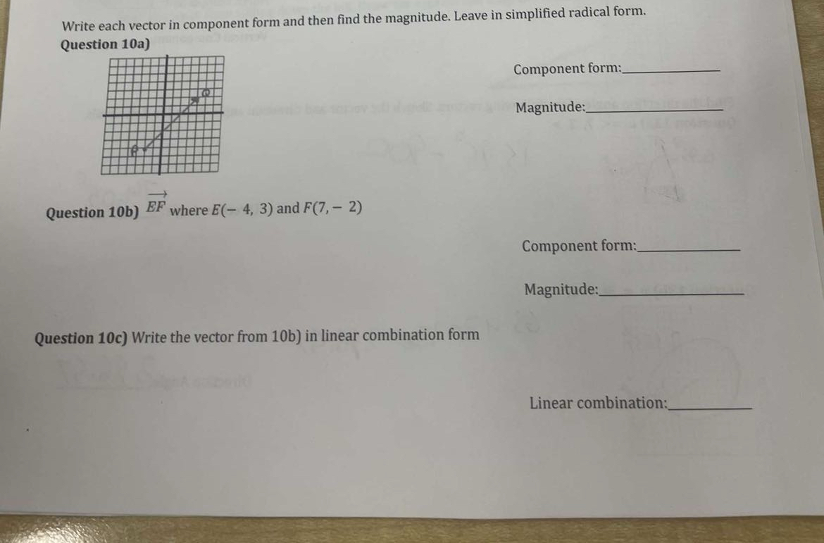 Solved Write each vector in component form and then find the | Chegg.com