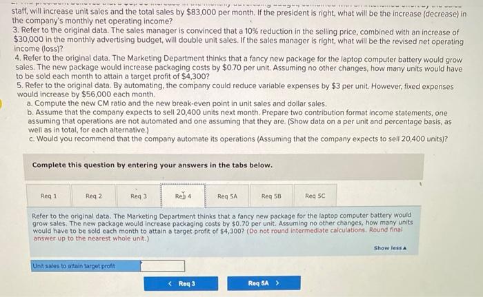 Solved Problem 6-22 (Algo) CVP Applications; Contribution | Chegg.com