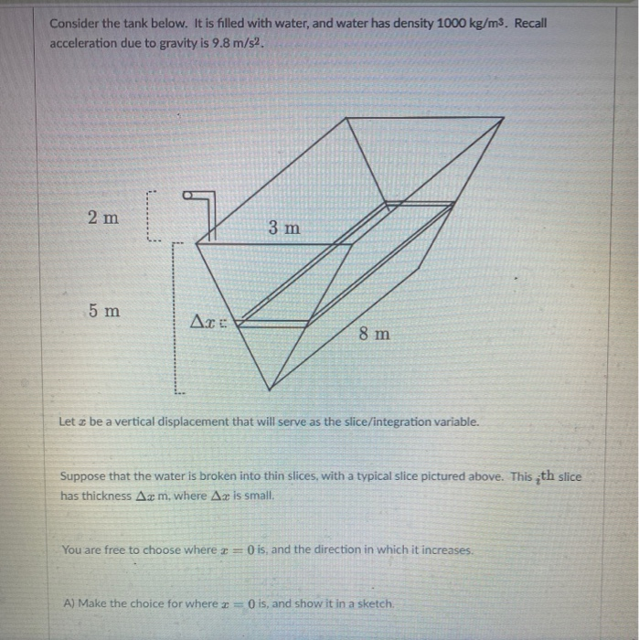 Solved Consider the tank below. It is filled with water, and | Chegg.com