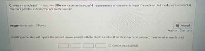 Solved Construct a sample (with at least two different | Chegg.com