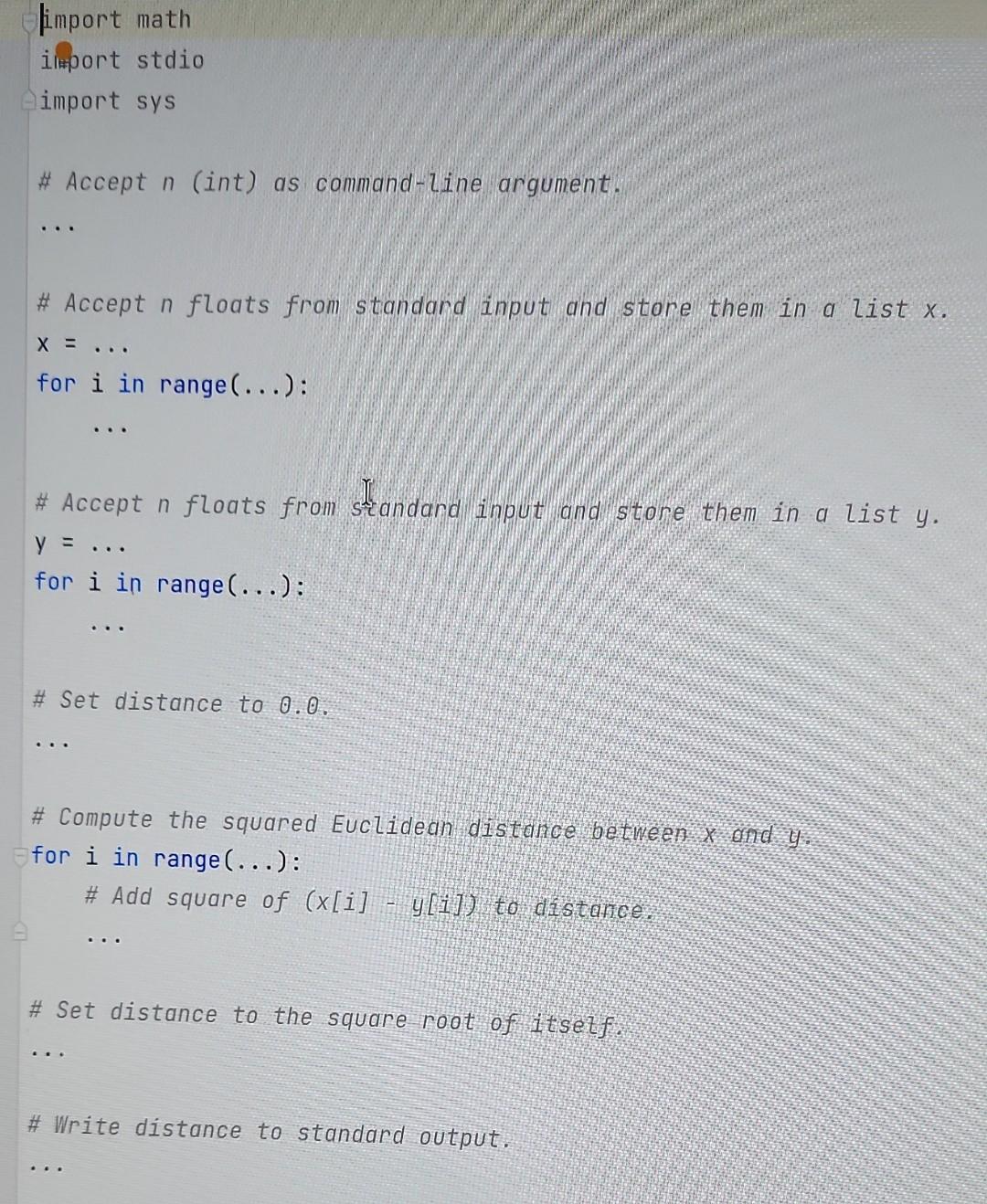 Solved Exercise 3. (Euclidean Distance) Write a program | Chegg.com