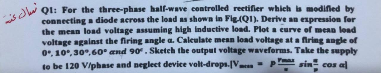 Solved JW Q1: For the three-phase half-wave controlled | Chegg.com