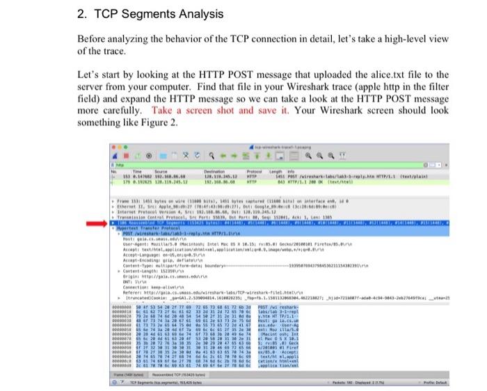 2. TCP Segments Analysis Before analyzing the | Chegg.com
